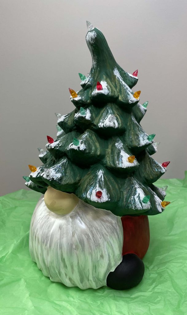 Christmas Lighted Ceramic Gnome measures 9 x 15″ tall Paint by Number ...
